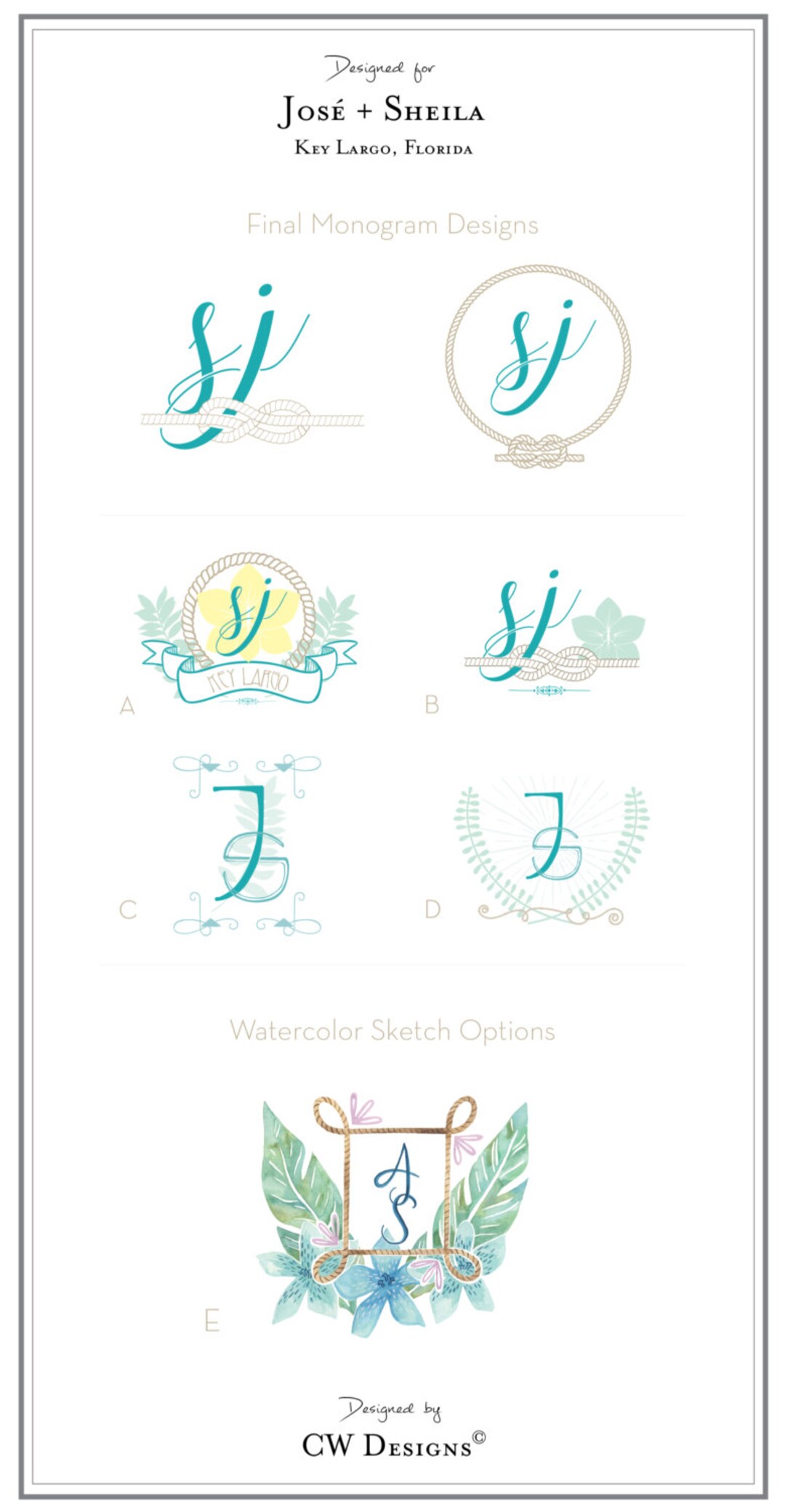 Custom Wedding Monogram and Branding Board, Fonts and Color Palette - Etsy