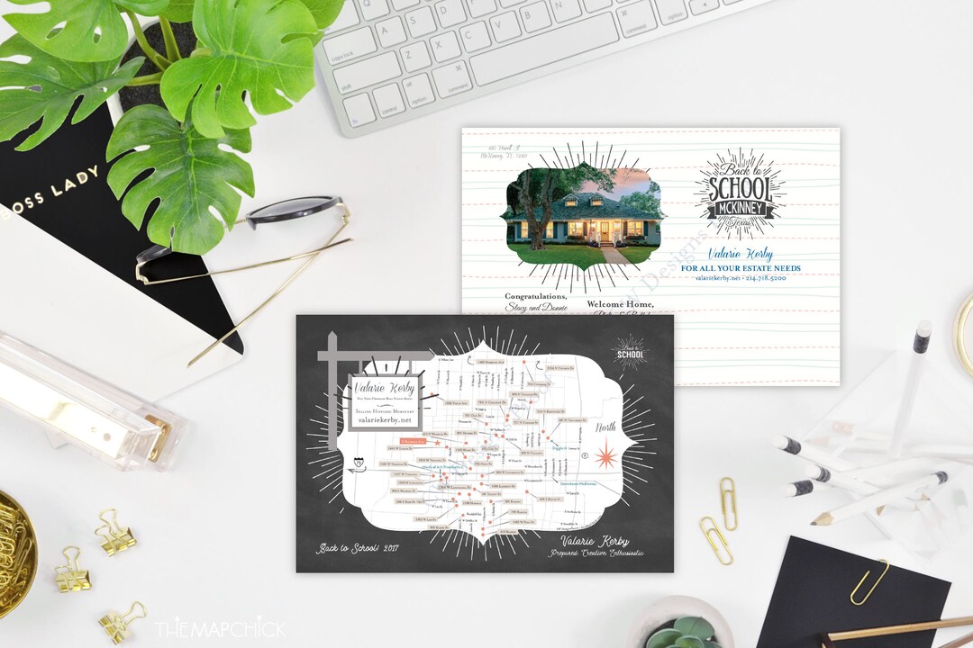 Custom Real Estate Map Property Listing for Flyer or Postcard Marketing ...