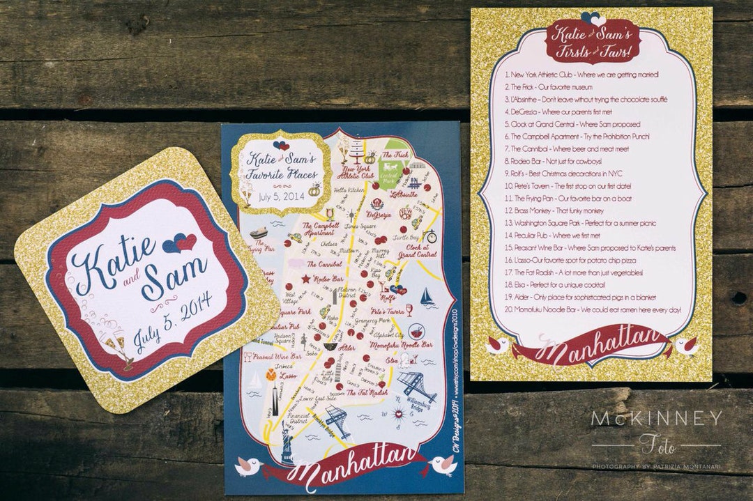 Wedding/event Map Invitation, Save the Date, Program or Itinerary ...
