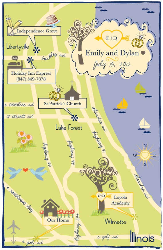 Wedding/event Map Invitation Save the Date Program or | Etsy