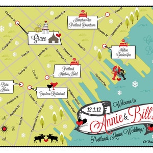 Wedding/event Map Invitation, Save the Date, Program or Itinerary ...