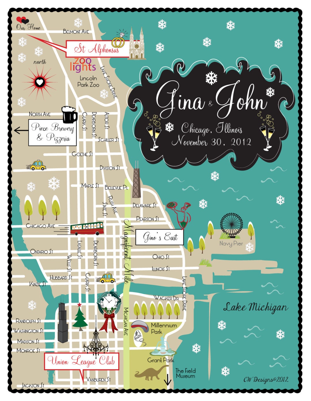 Wedding/event Map Invitation, Save the Date, Program or Itinerary ...