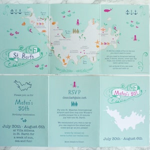Birthday Invitation Tri-fold Map With Itinerary - Etsy