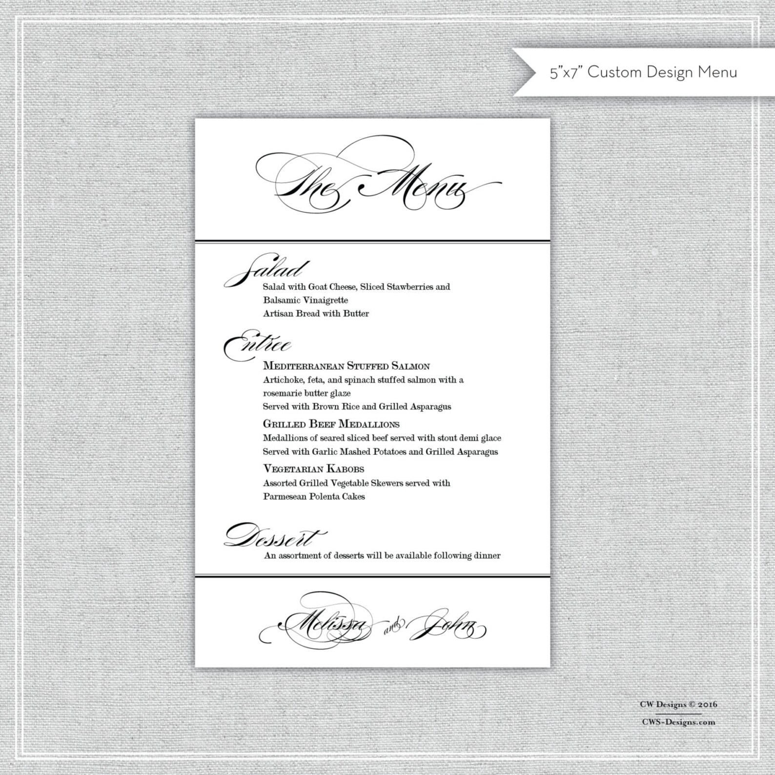 Digital File Custom Wedding Menu. Event Menu. Reception. Dinner Menu ...