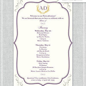 Wedding Weekend Timeline, Custom Wedding Map, Wedding Map Invitation ...