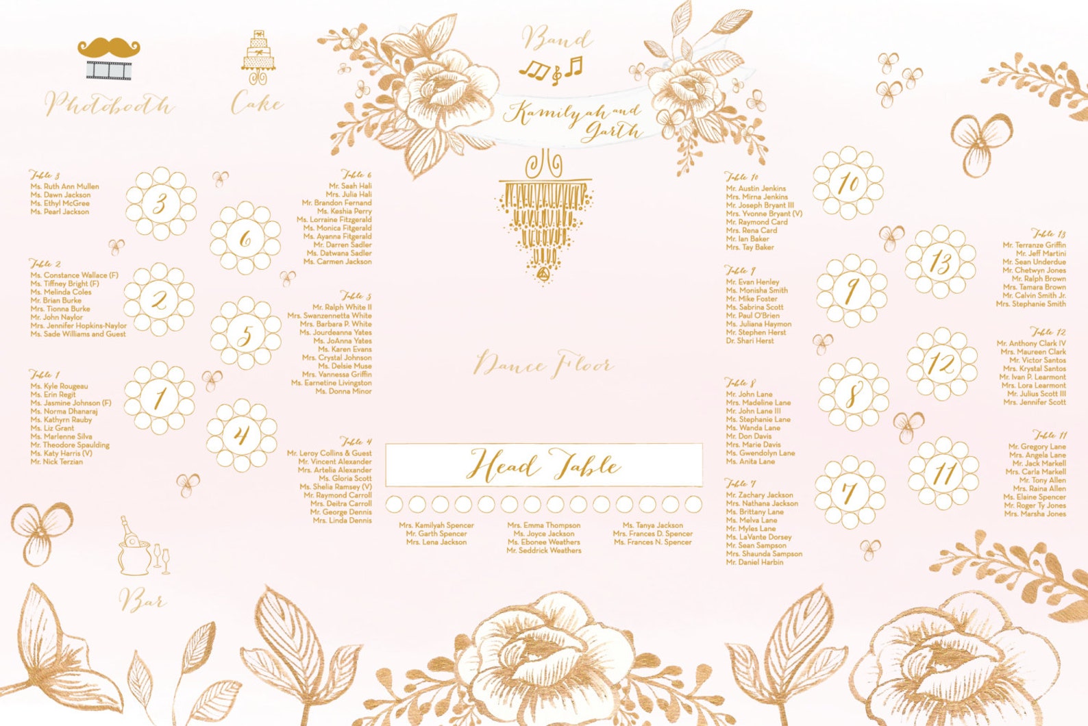 Custom Event Seating Chart Anniversary Party Wedding | Etsy