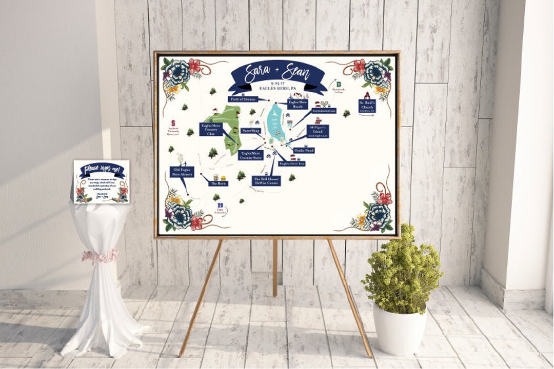 Custom Seating Chart, Floral Wedding Map Seating Chart - Etsy
