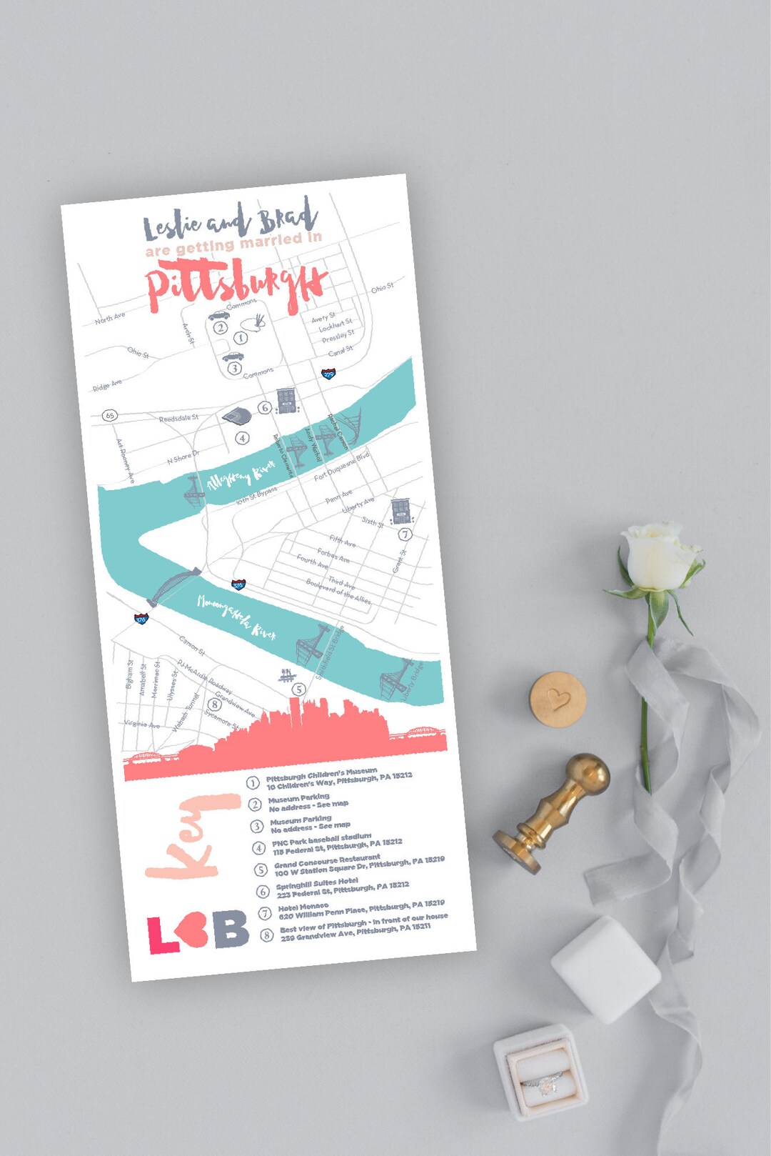 Wedding/event Map Invitation, Save the Date, Program or Itinerary ...