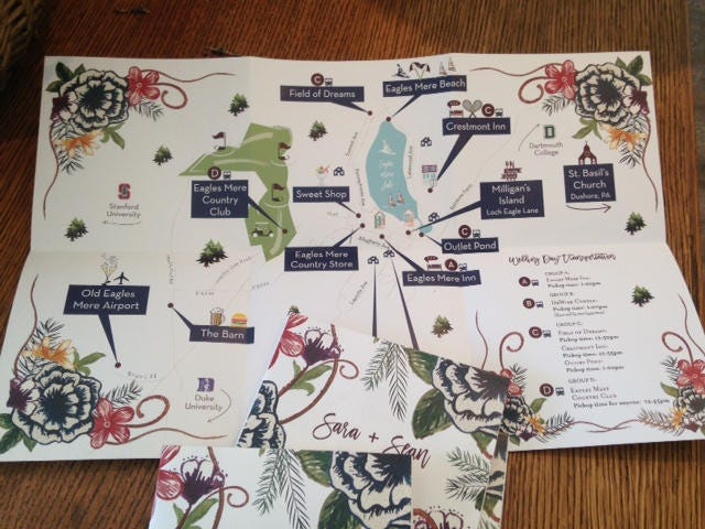 Wedding/event Map Invitation, Save the Date, Program or Itinerary ...