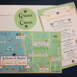 Wedding/event Map Invitation, Save the Date, Program or Itinerary ...