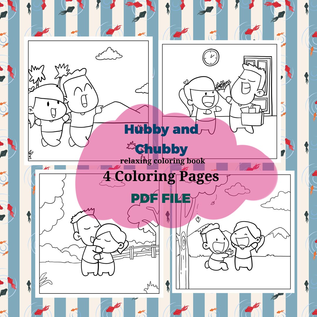 Hubby and Chubby Coloring Pages by Teamo Coloring - Etsy