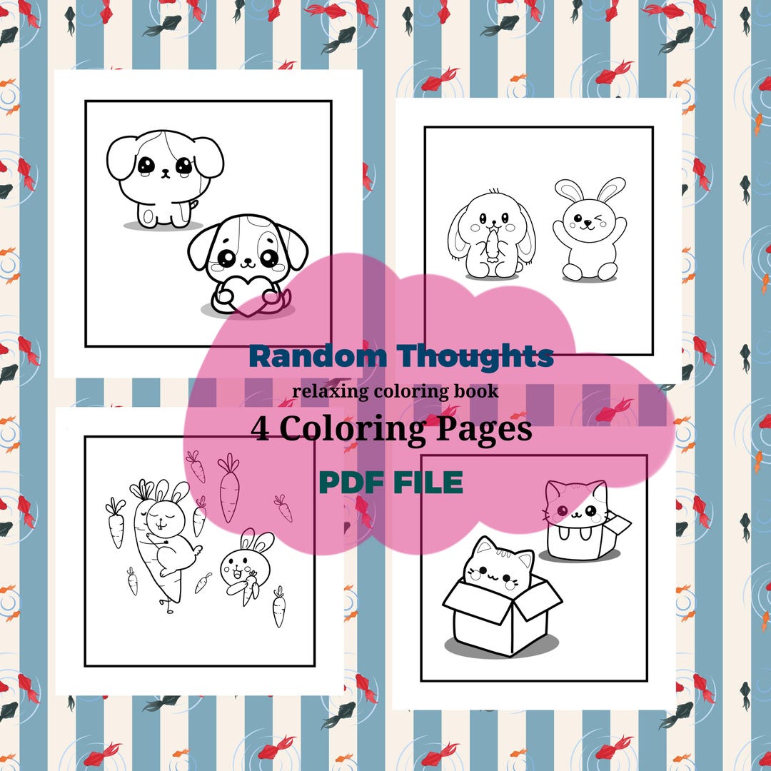 Cutie Animals Coloring Pages by Teamo Coloring - Etsy
