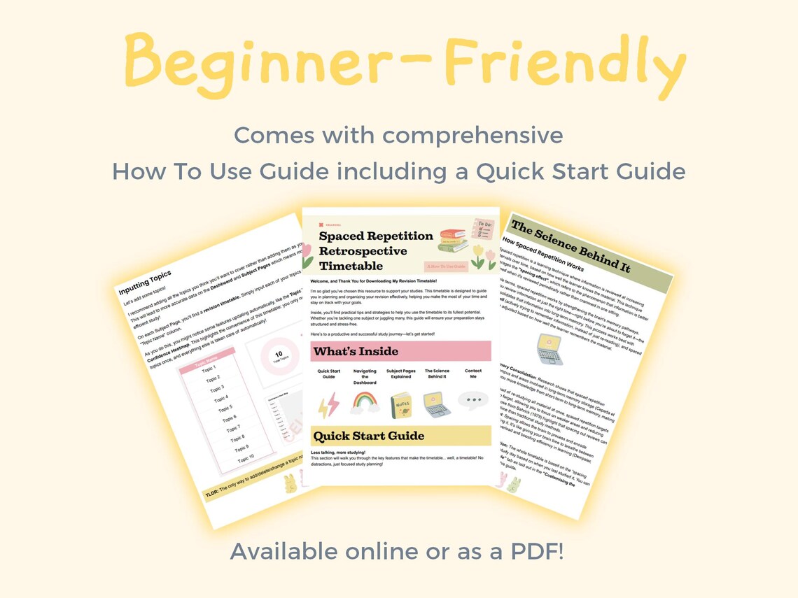 Spaced Repetition Revision Timetable - Retrospective Study Planner 4 ...
