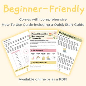 Spaced Repetition Revision Timetable - Retrospective Study Planner 4 ...