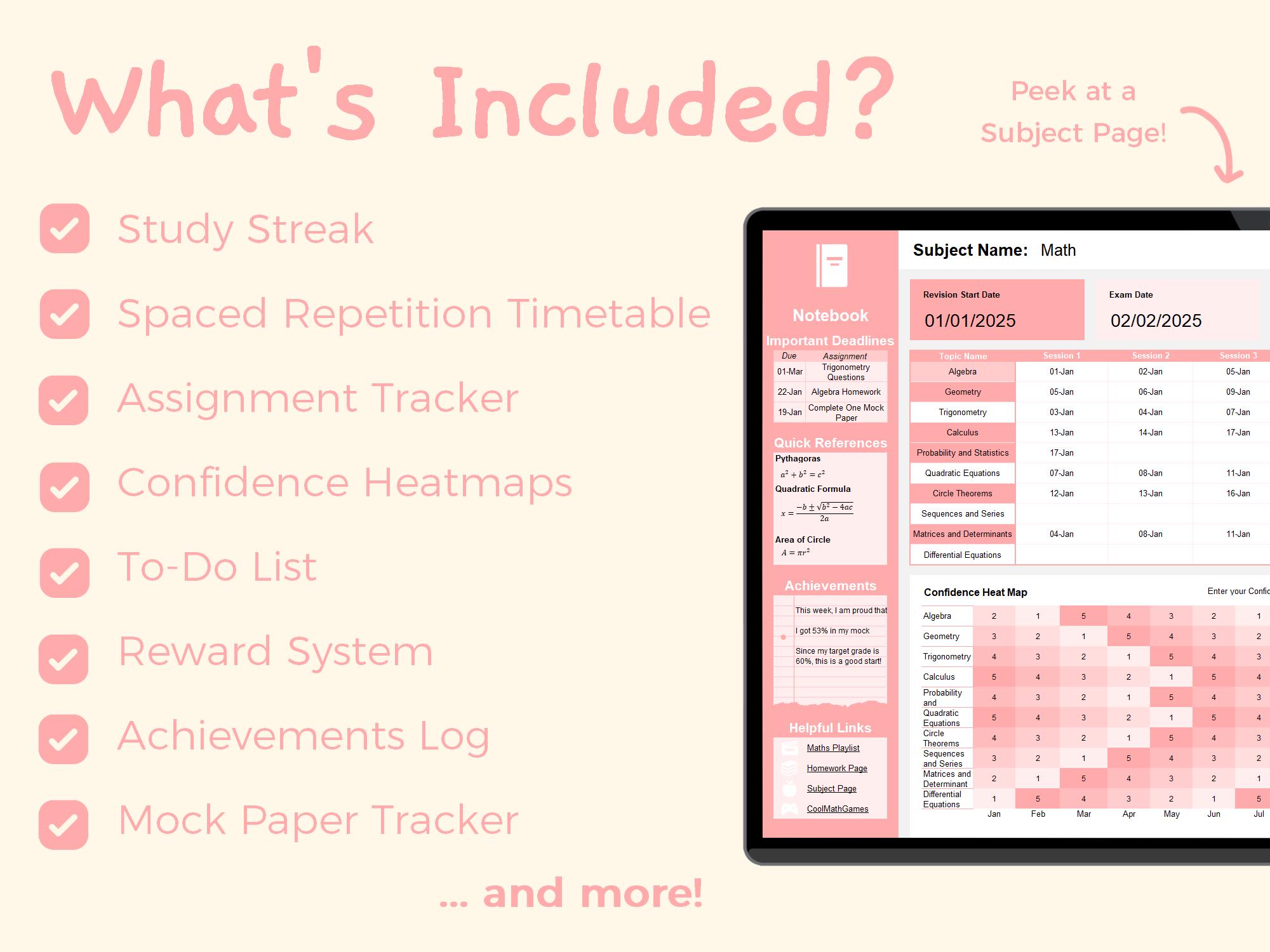 Spaced Repetition Revision Timetable - Retrospective Study Planner 4 ...