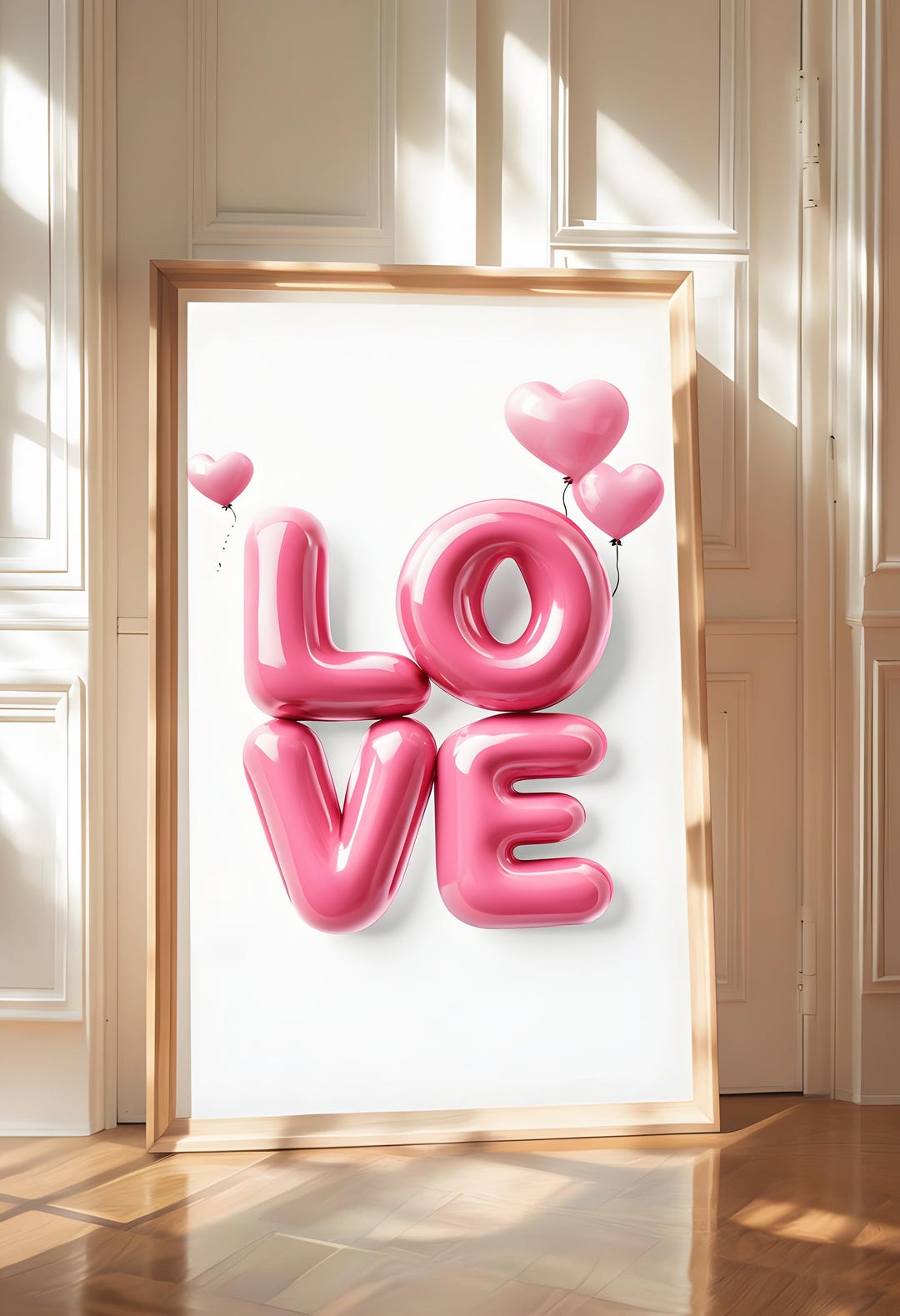 Cute Pink Bubble Love Letters, Set of 4 Digital Prints, Instant ...