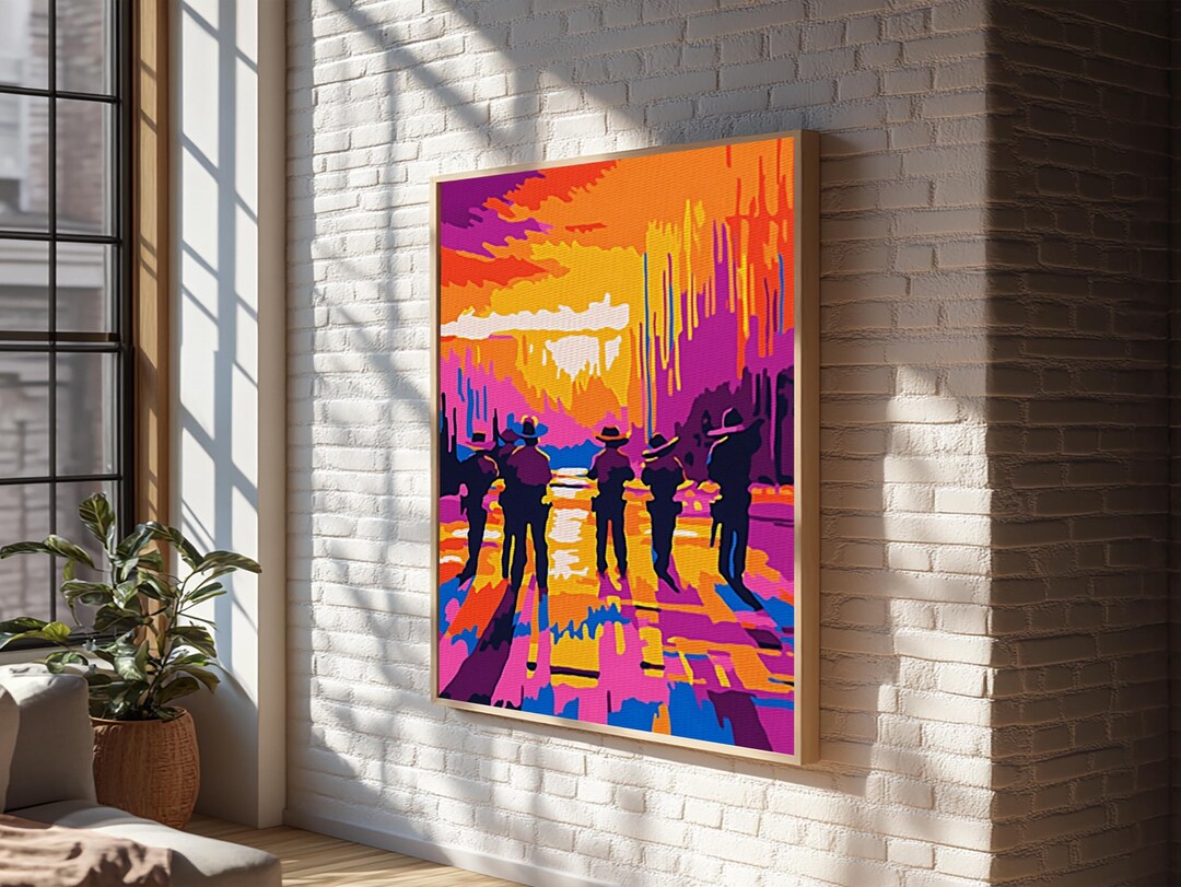 Cowboy Western Art: Bold Chicano Painting, Southwest Framed Canvas ...