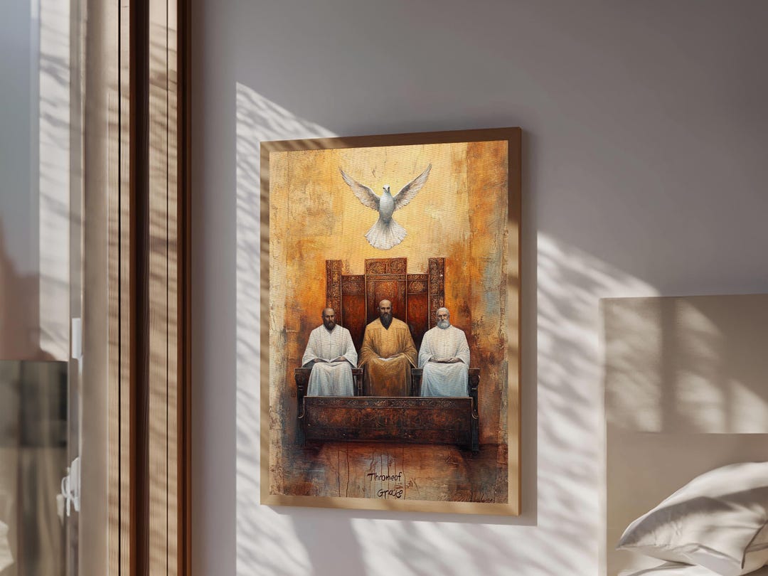 Trinity Sunday Throne of Grace Vision Framed Canvas Print | Renaissance ...
