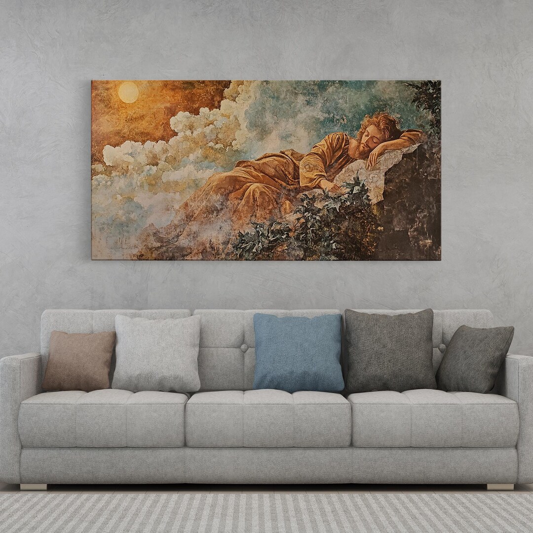 Josephs Dream Renaissance Style Framed Canvas Print - Advent Gospel ...