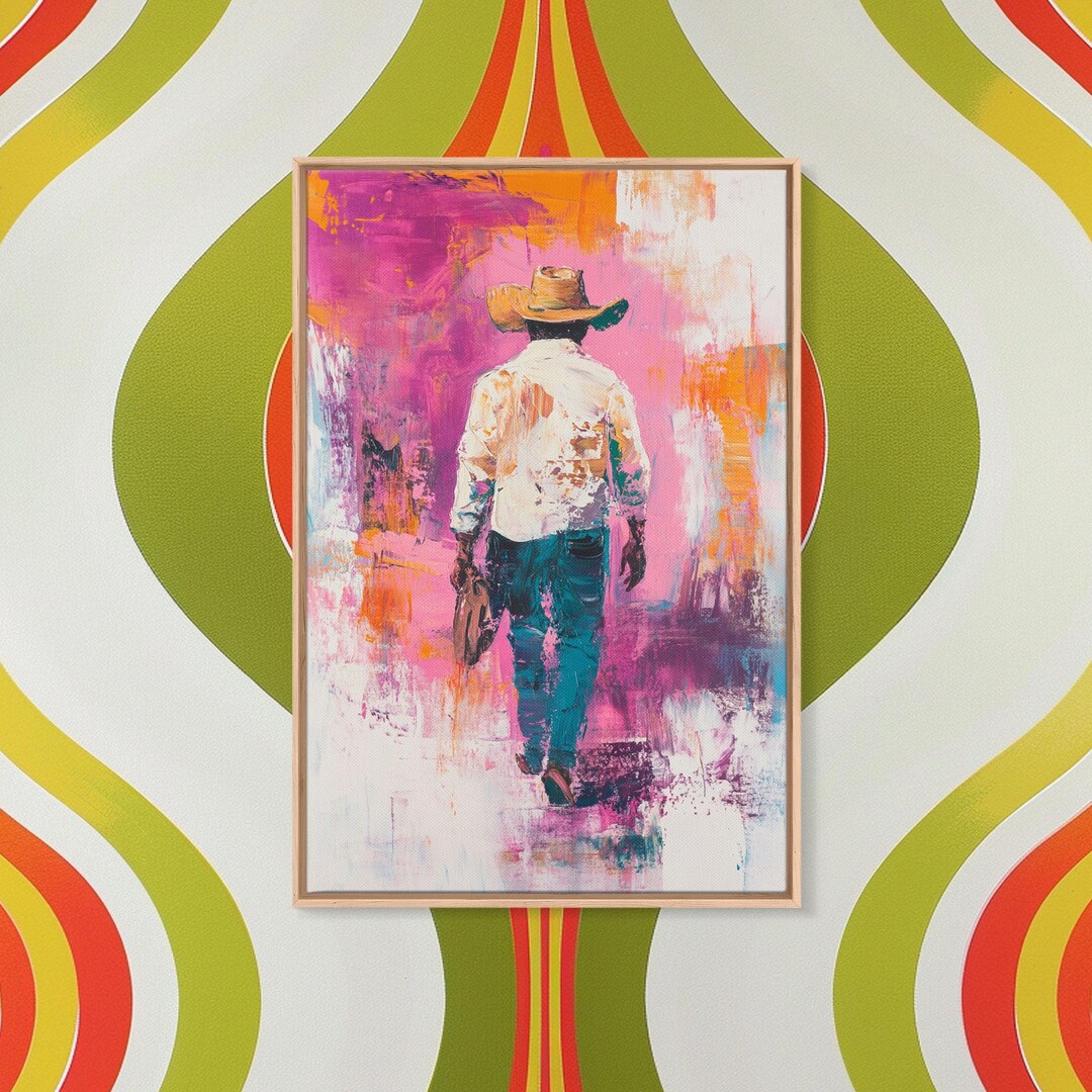 Cowboy Walking, Chicano Art, Western Aesthetic, Rustic Wall Art ...