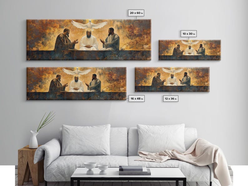 The Holy Trinity Throne of Grace Framed Christian Art Print - Panoramic ...