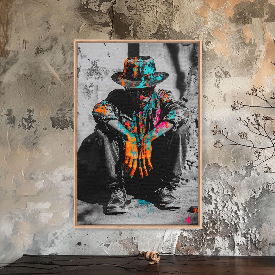 Colorful Cowboy, Graffiti Wall Art, Chicano Art, Modern Western Art ...
