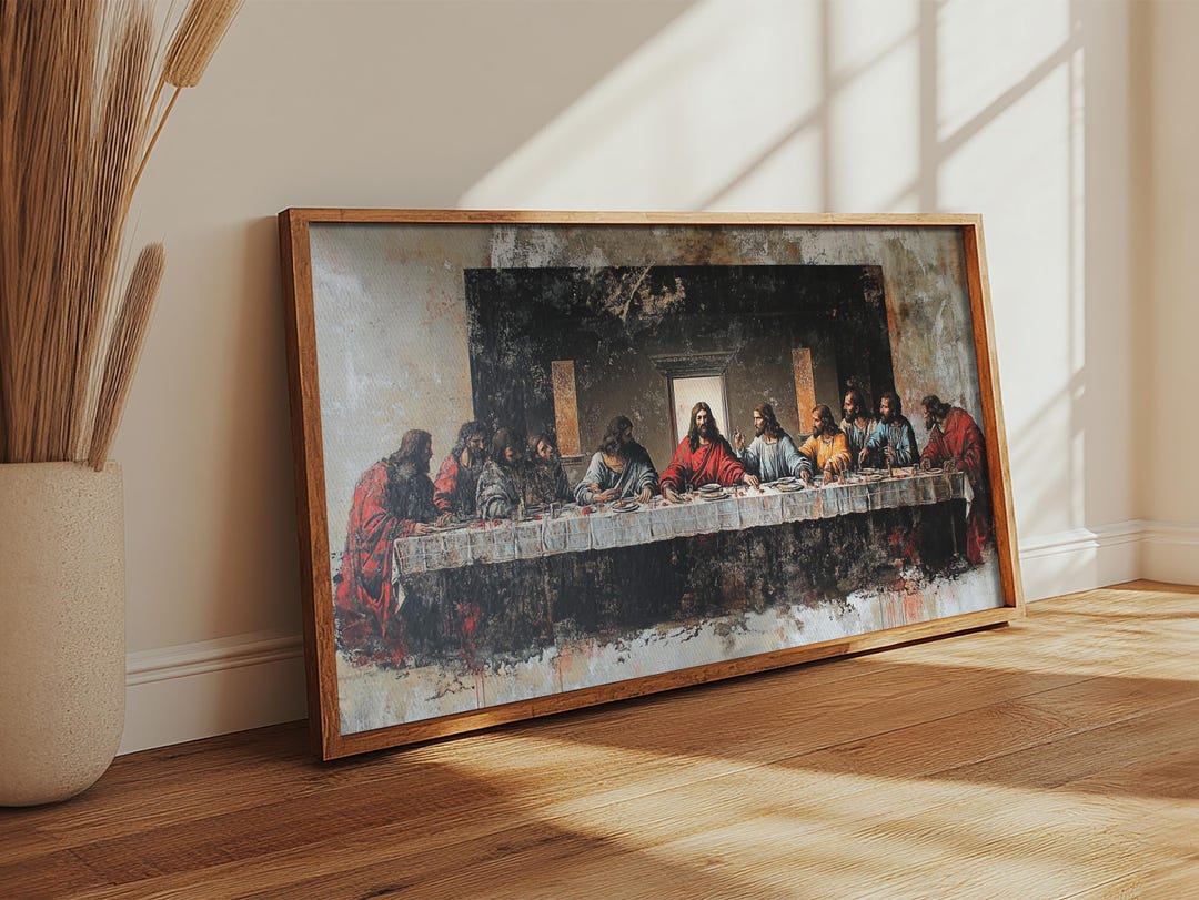 The Last Supper Nihonga Style Framed Canvas Print | Wabi Sabi Large ...
