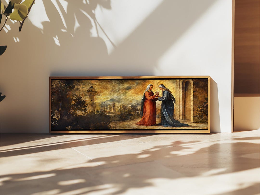 The Visitation of Mary and Elizabeth Framed Christian Art Print - Extra ...