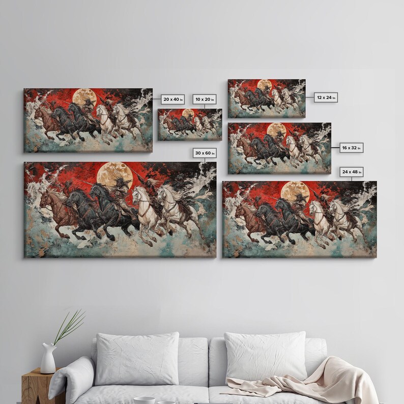 The Four Horsemen of the Apocalypse Nihonga Wabi Sabi Style Framed ...