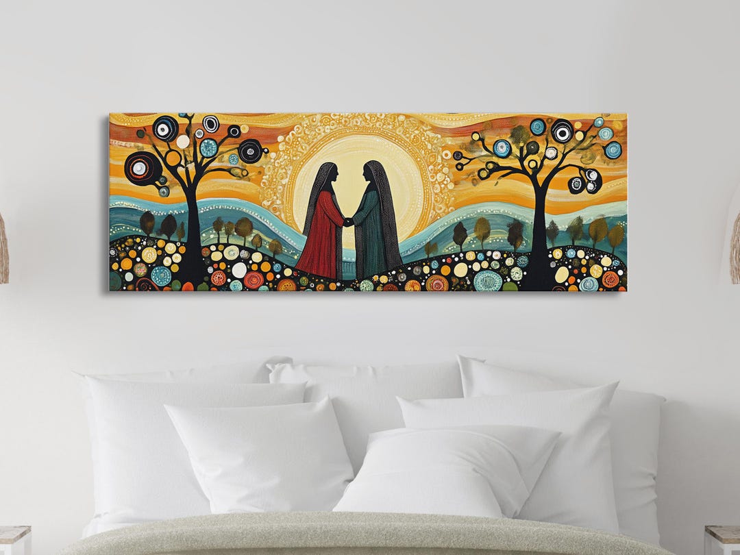 The Visitation of Mary and Elizabeth Christian Art Painting | Framed ...