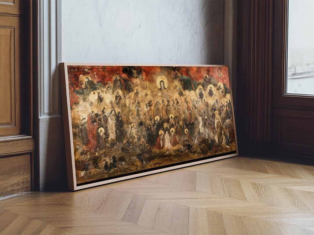 The Last Judgment Nihonga Wabi Sabi Style Framed Canvas Print - Large ...