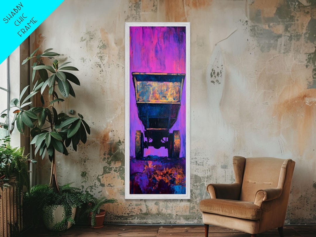 Abstract Mine Cart Framed Canvas Print: Rustic Industrial Wall Art - Etsy