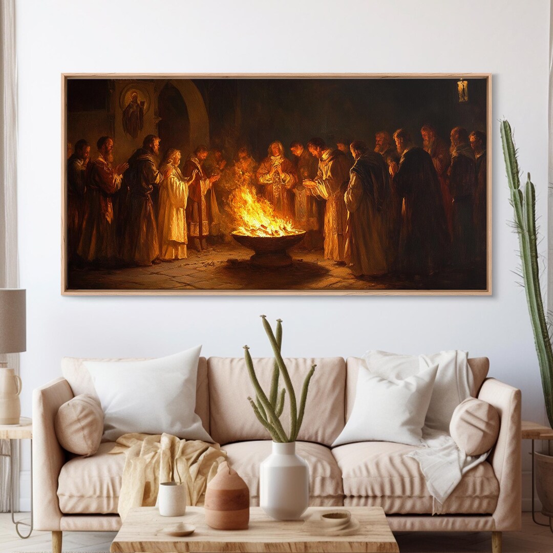 Kindling the New Fire Easter Vigil Renaissance Framed Canvas Print ...