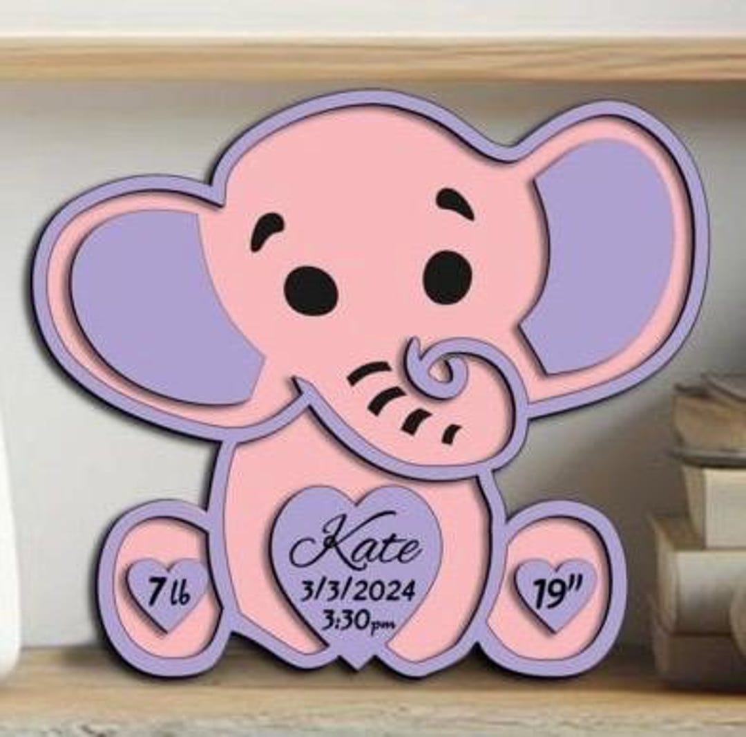 Elephant Baby Announcement Sign Newborn - Etsy