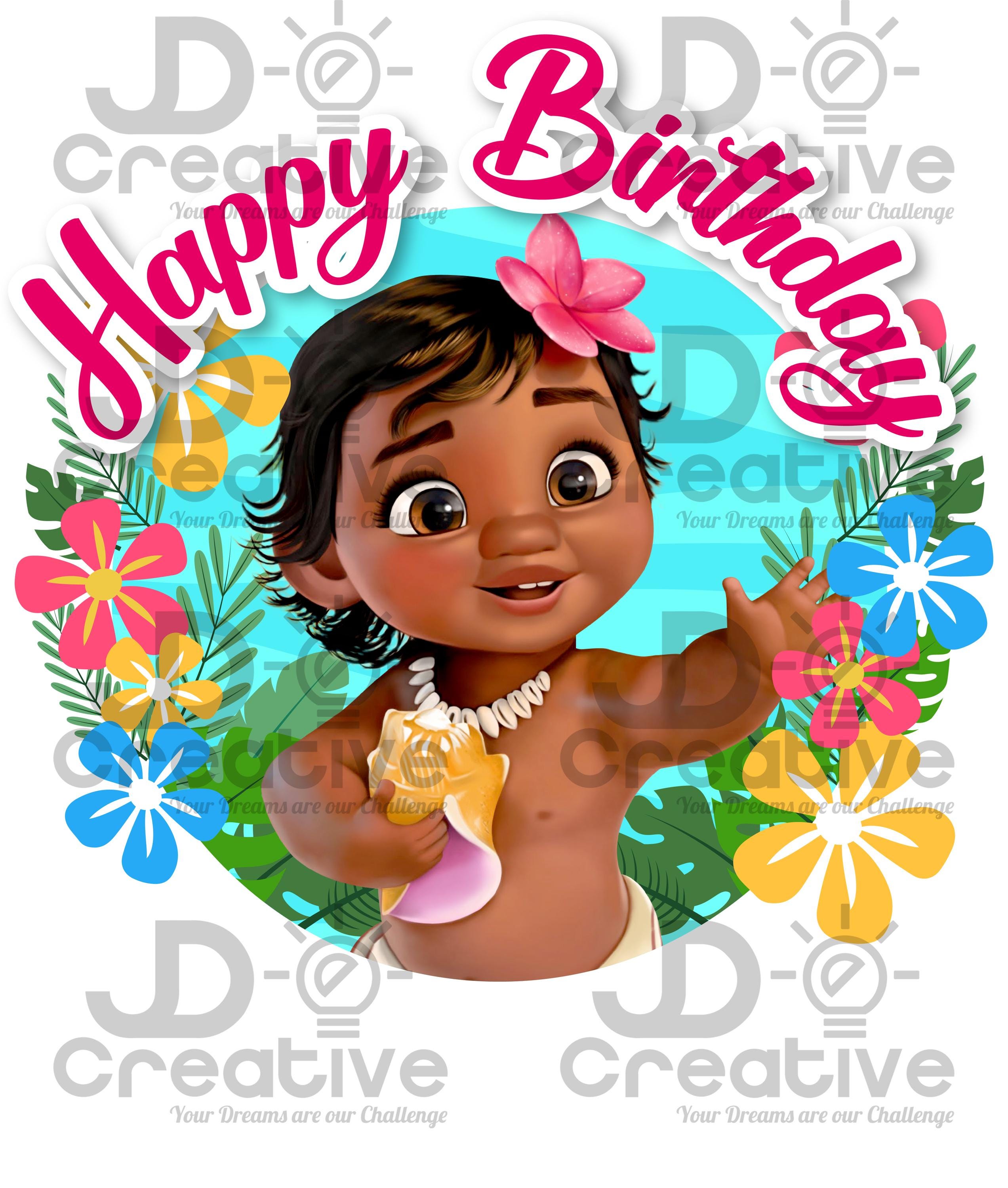 Digital Moana Baby PNG Pack , Includes Feliz Cumpleanos, Happy Birthday ...