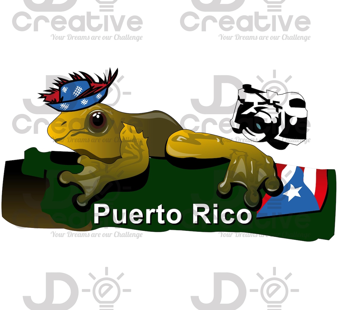 Concho Frog Rana With Hat, Puerto Rico Flag Vector, Perfect for ...