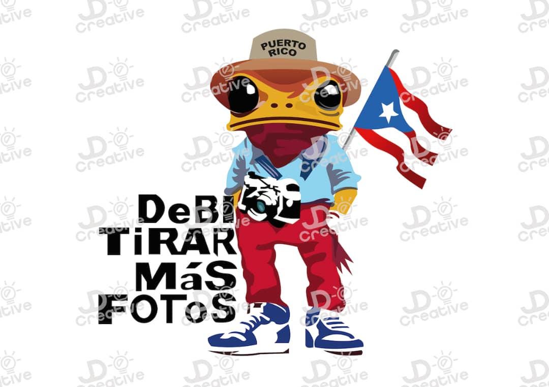 Concho Frog Rana With Hat, Puerto Rico Flag Vector, Perfect for ...