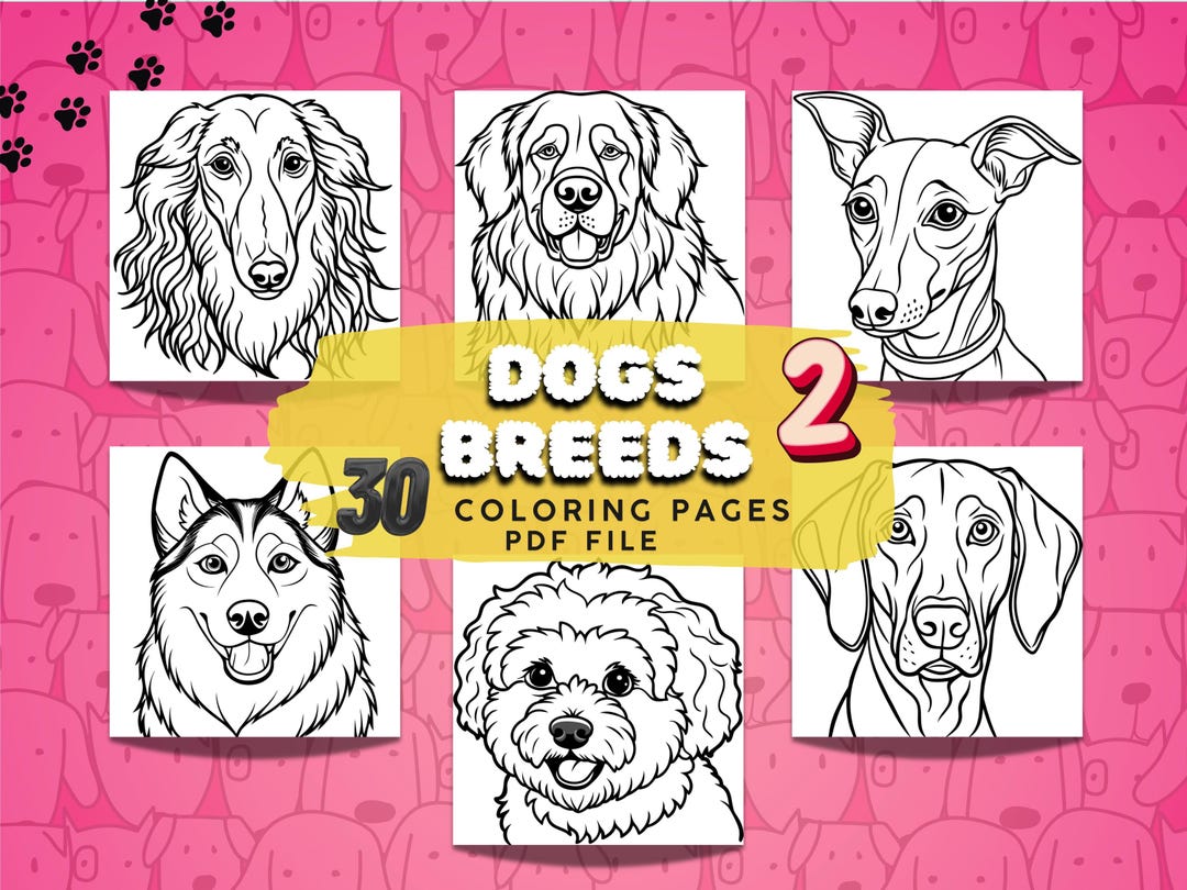 Dog Coloring Book | 30 Dog Breeds | Printable Homeschool Activity| Fun ...