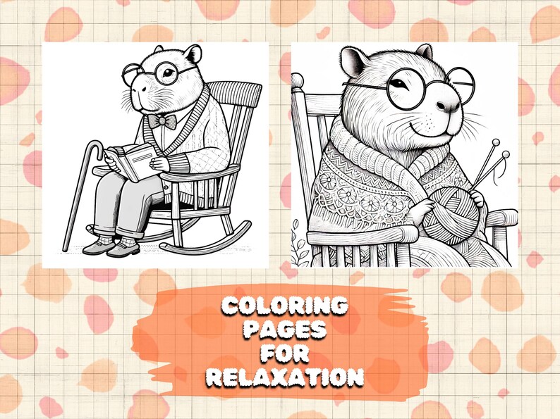Capybara Family Coloring Pages| Cute Animal |printable Digital Download ...