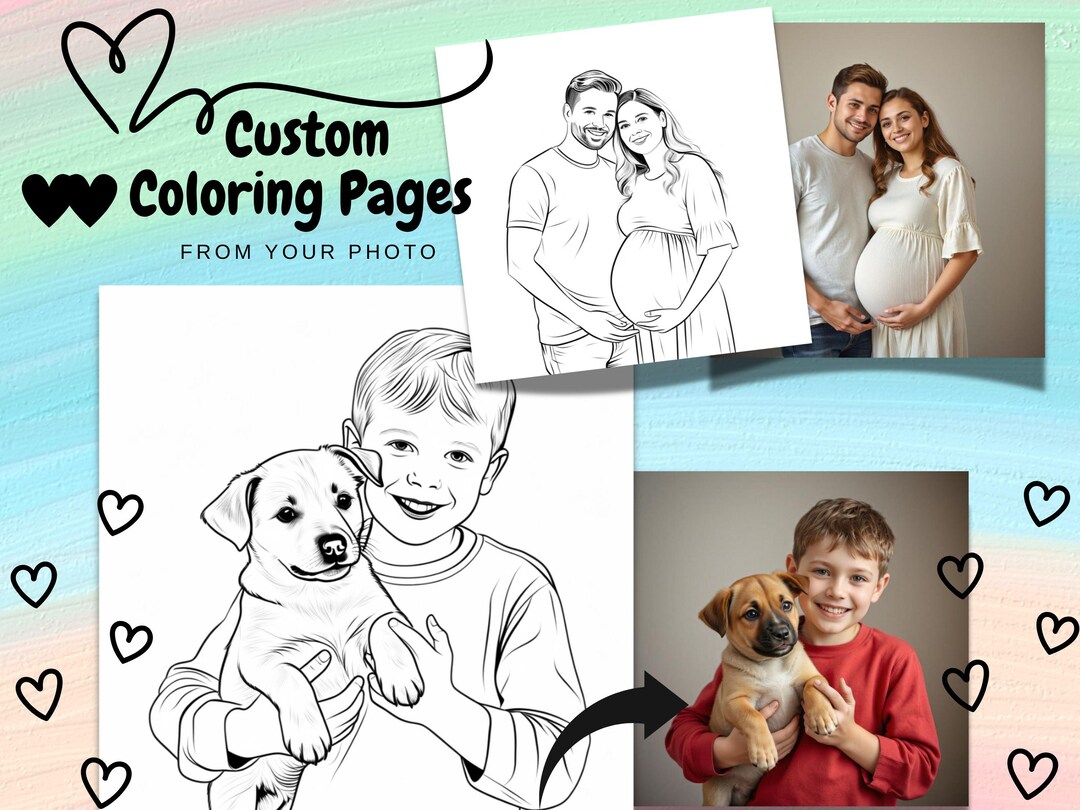 5 Custom Family Coloring Pages (5 Pictures) - Turn Your Photos Into ...