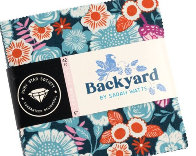 BACKYARD Charm Pack Ruby Star Society MODA Fabric Quilting Sewing Pink ...