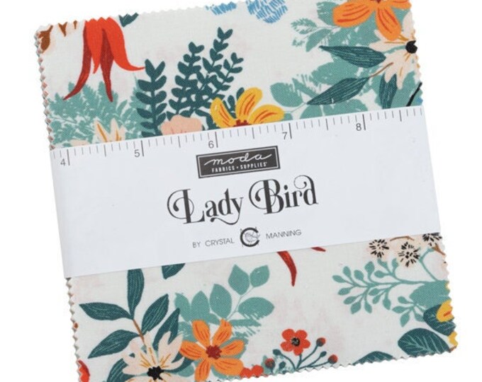LADY BIRD 3 Charm Packs Moda Fabric Crystal Manning Shabby Quilting ...