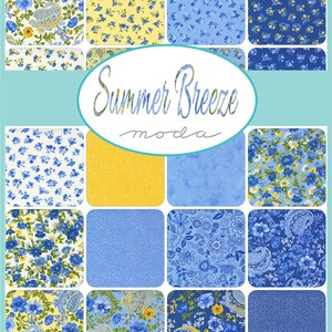 SUMMER BREEZE 2021 Moda Fabric 4 MINI Charm Packs Quilting Sew Classic ...