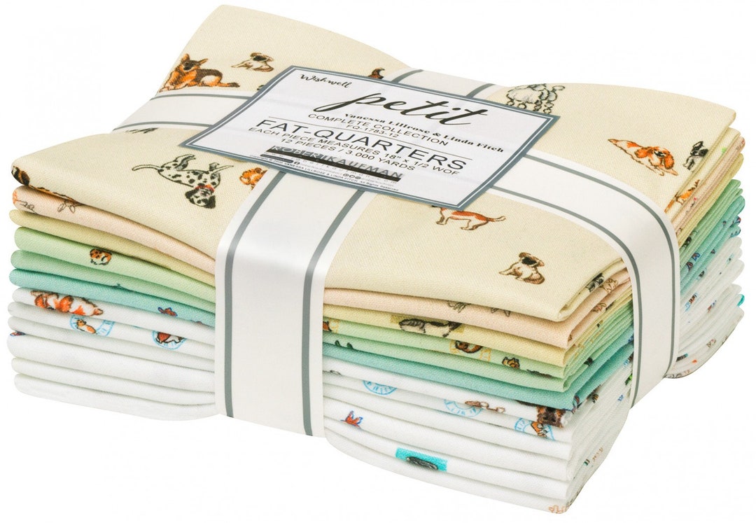 Petit BABY ANIMALS 12 Fat Quarters Robert Kaufman Fabric Wishwell ...