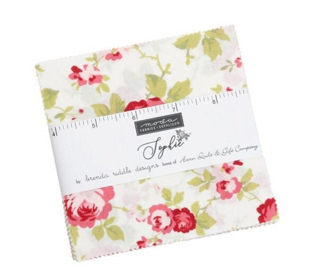 SOPHIE Charm Pack Moda Fabric Roses Brenda Riddle Acorn Quilts Quilting ...