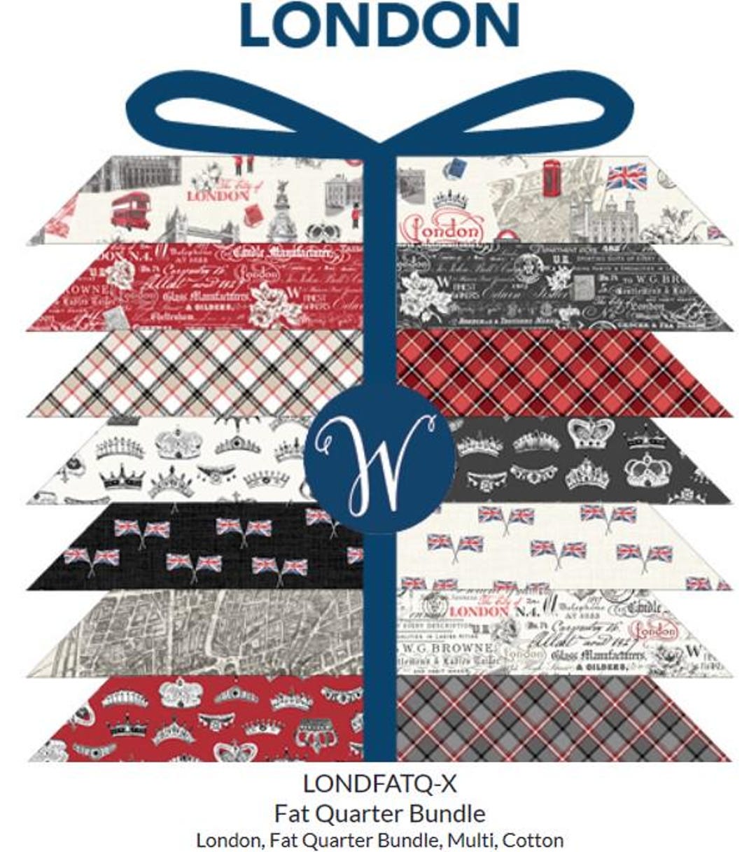 LONDON Fat Quarters Fabric Quilting Sewing Quilt Shabby England Great ...