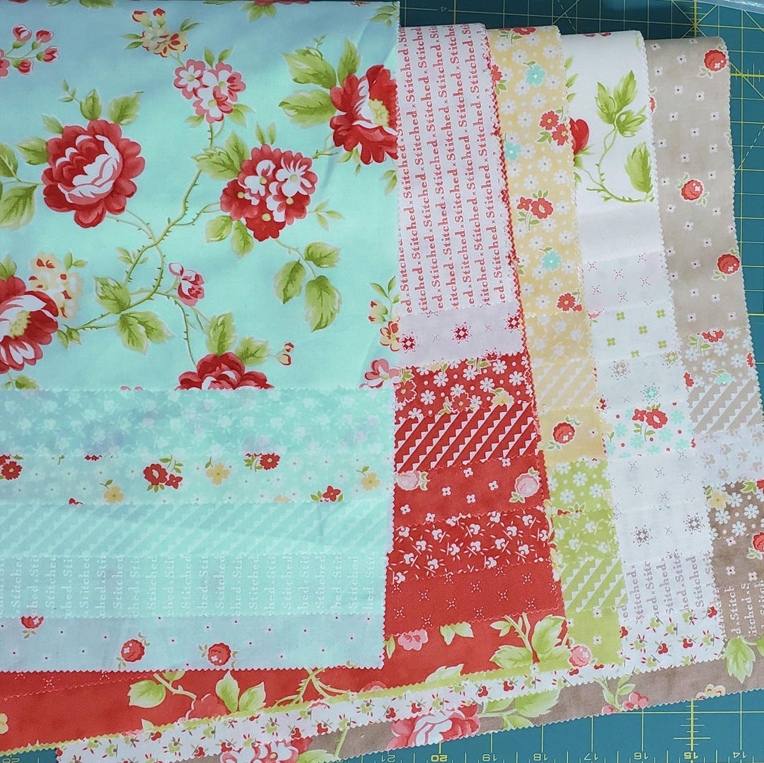 STITCHED 40 Piece Sample Set Moda Fabric Quilting Sewing Prairie ...