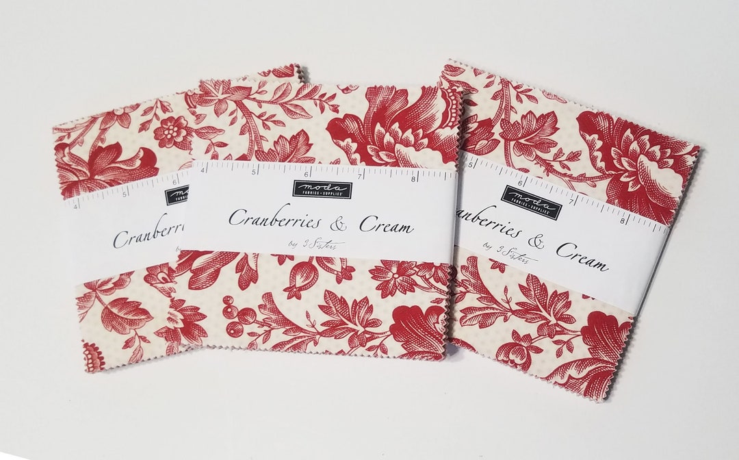 CRANBERRIES & CREAM Moda Fabric 3 Charm Packs Shabby 3 Sisters - Etsy