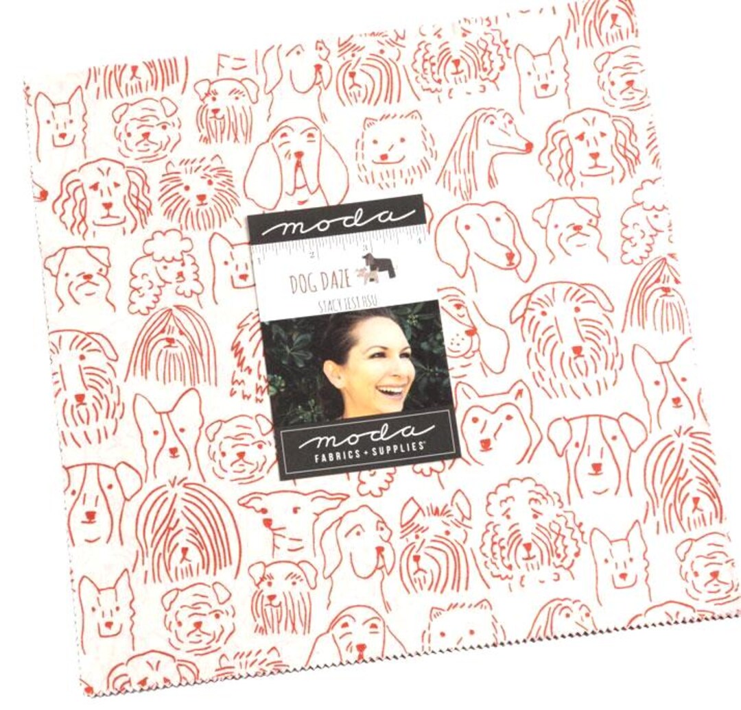 DOG DAZE Layer Cake Moda Fabric Sewing Quilting Stacy Iest Hsu Doghouse ...