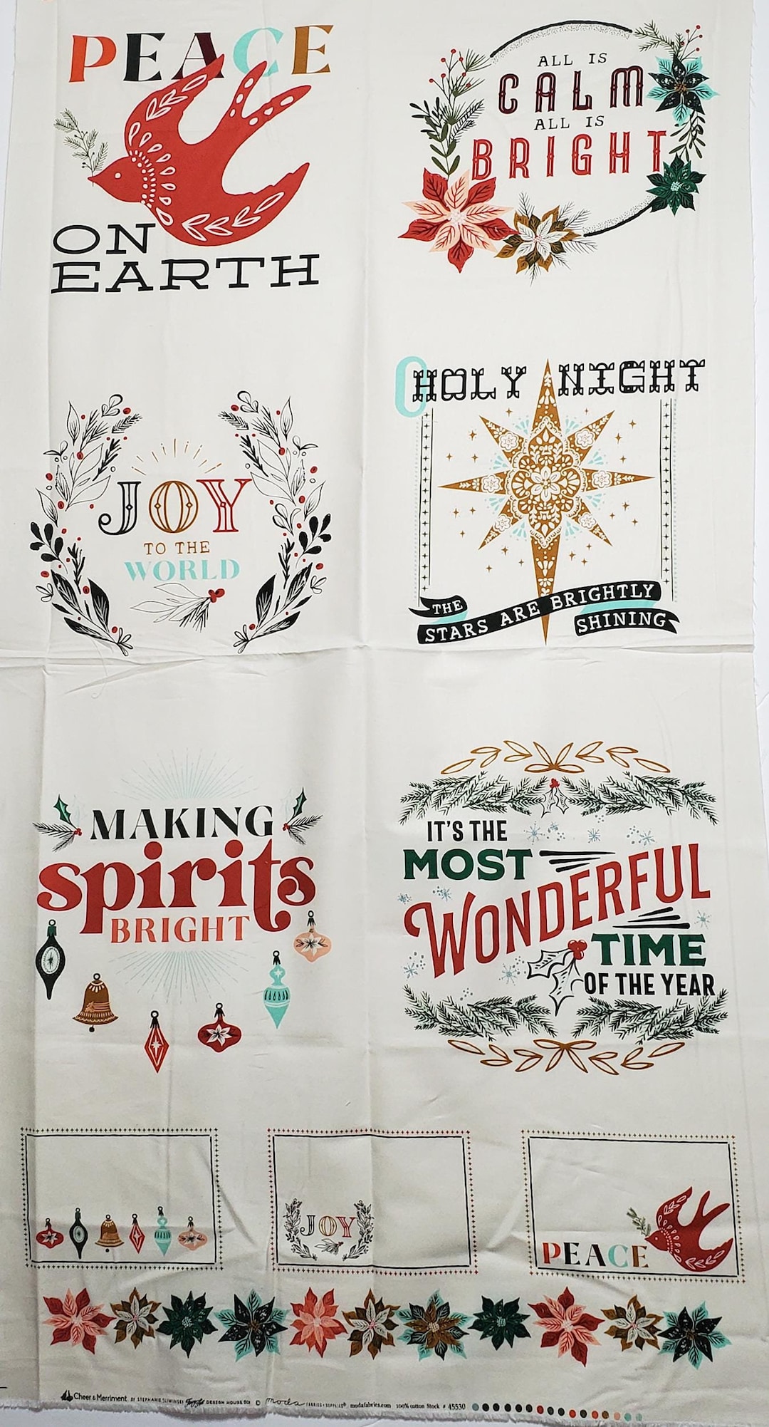 CHEER & MERRIMENT PANEL Moda Fabric Fancy That Design House Christmas ...